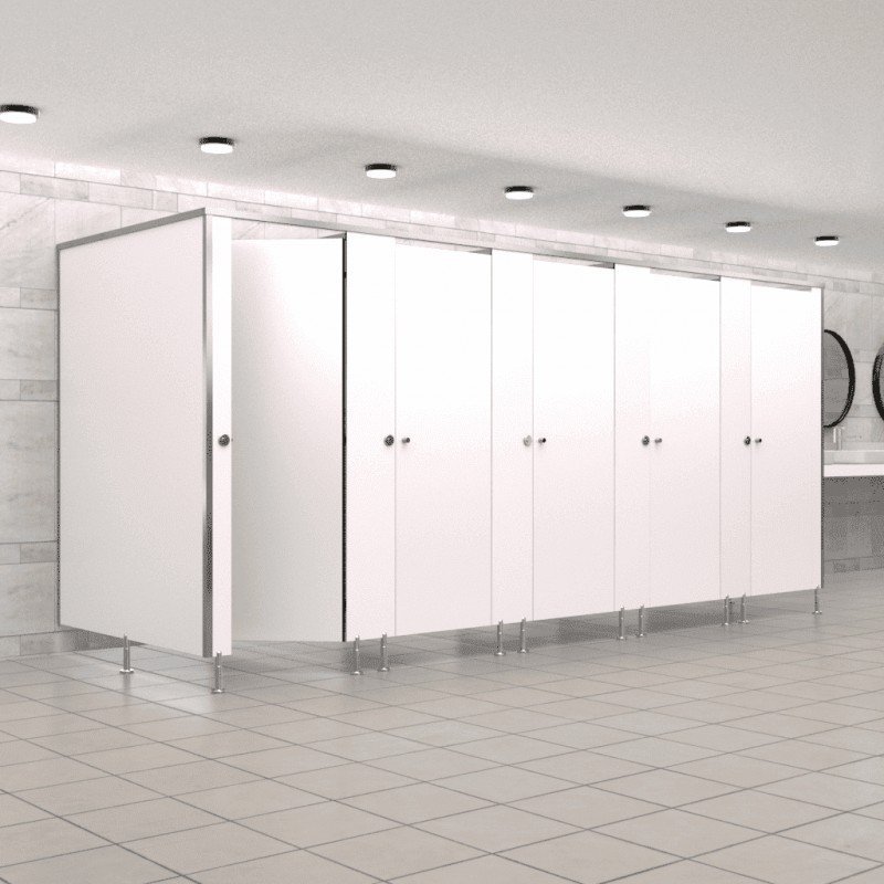 Cabine Sanitaire Stratifié Compact Alu 5FGD - La Fabrique des Casiers